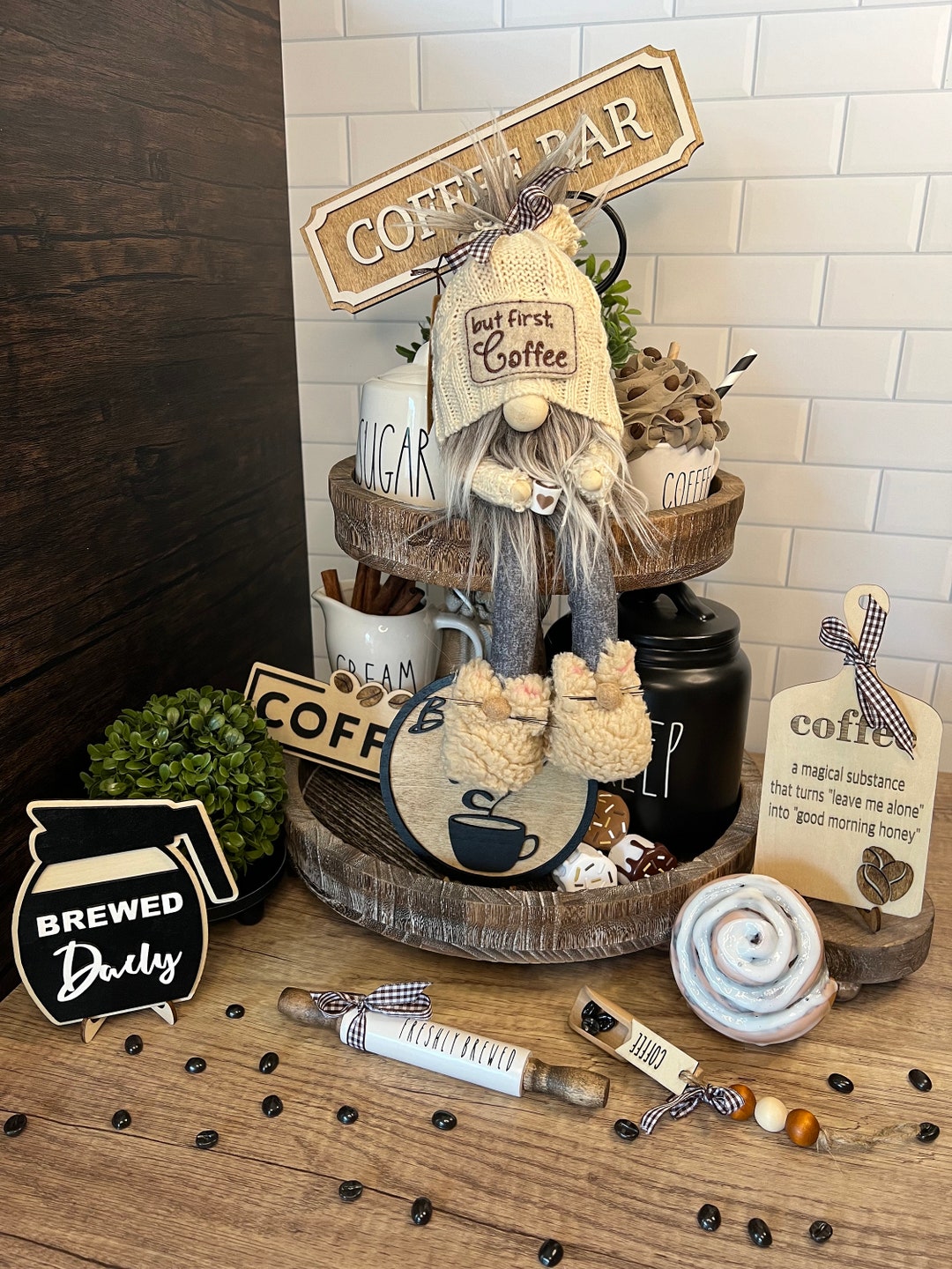 Coffee Bar Tiered Tray Signs: Cozy Coffee Nook Decor - Etsy