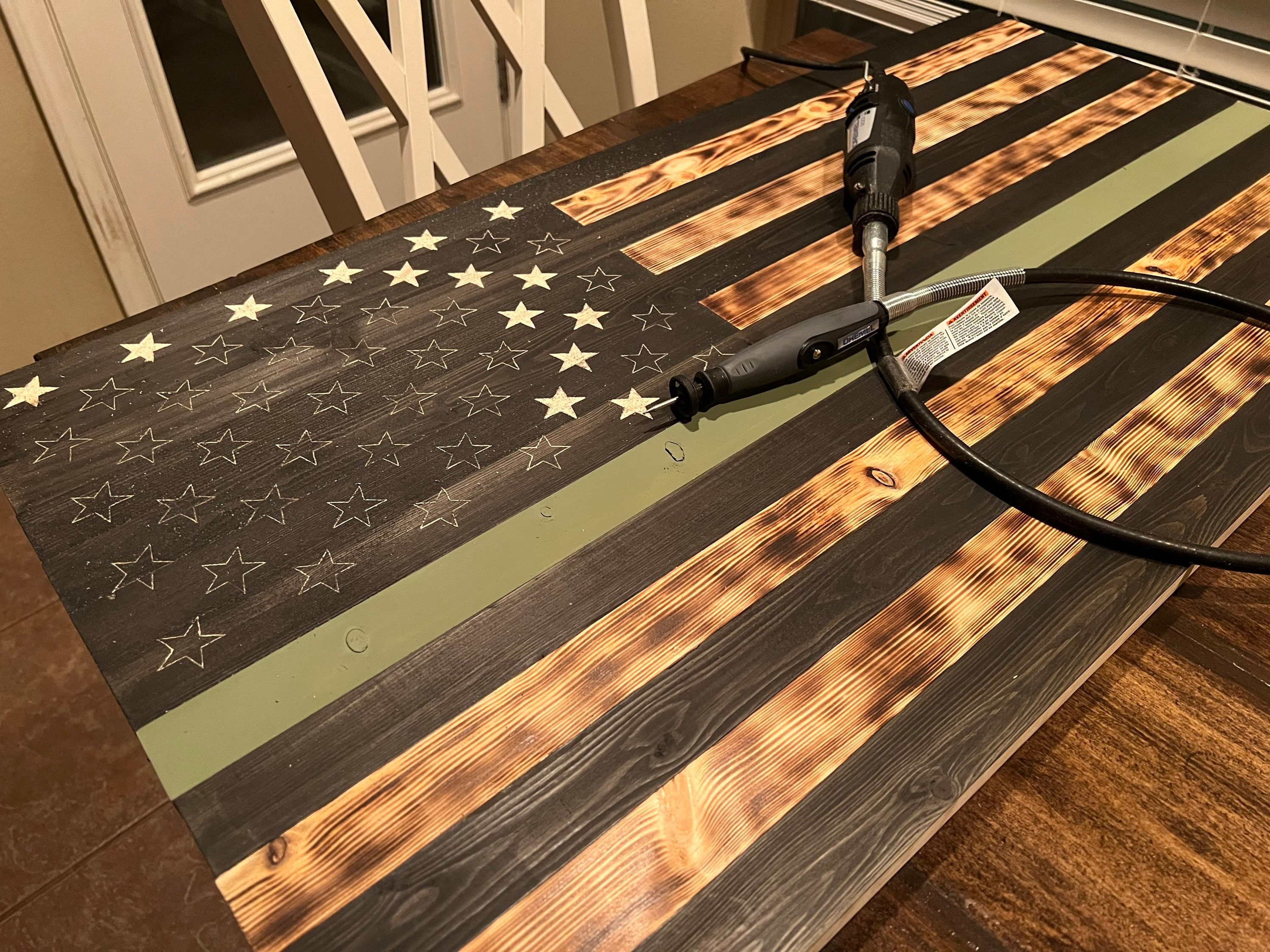 Army Wood Flag 37 X 19.5, US Army Wood Flag, Wood Flag, Wooden Flag ...