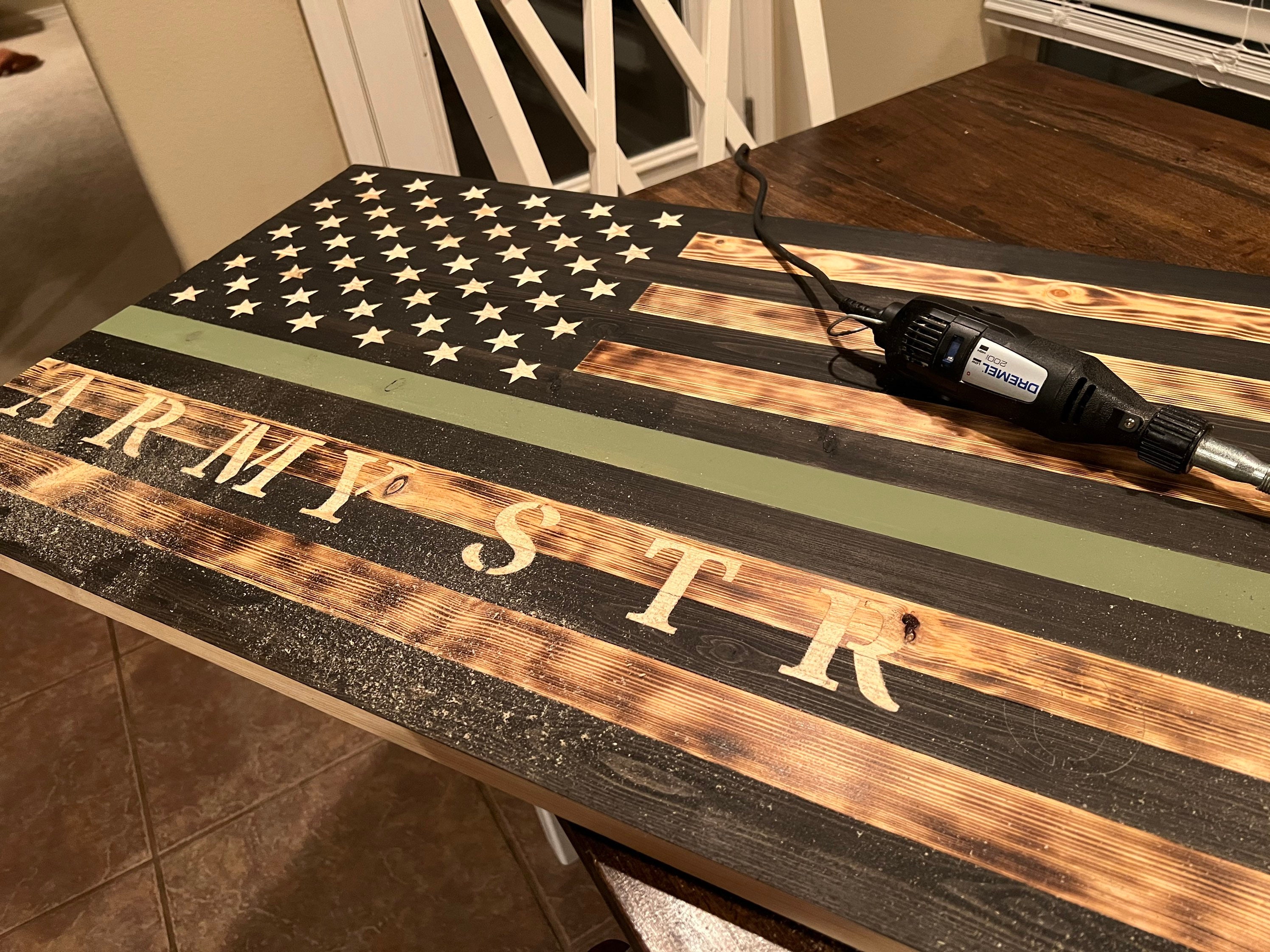 Army Wood Flag 37 X 19.5, US Army Wood Flag, Wood Flag, Wooden Flag ...