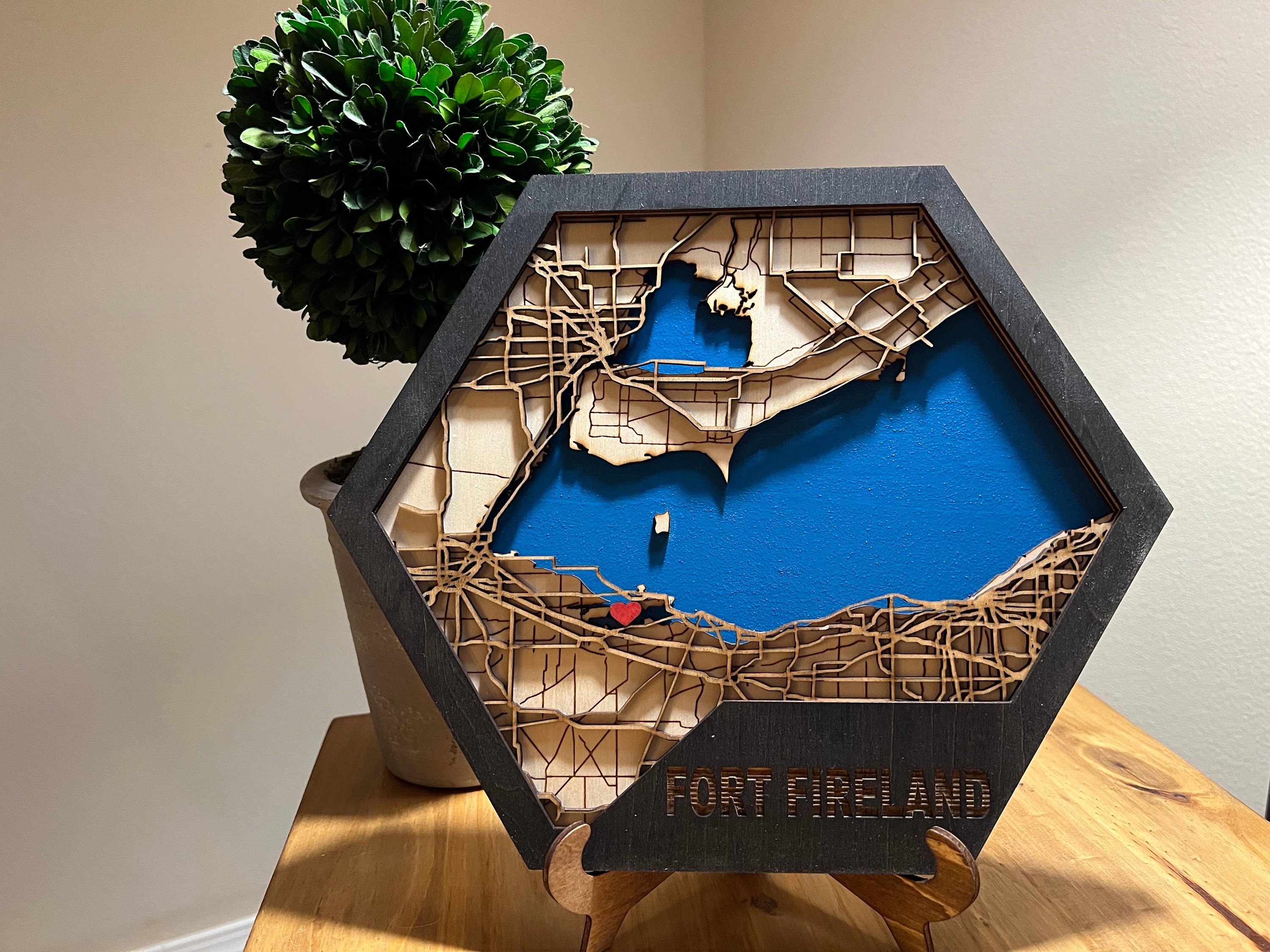 Wood Map/custom City Map of Any City in the World/personalized Laser ...