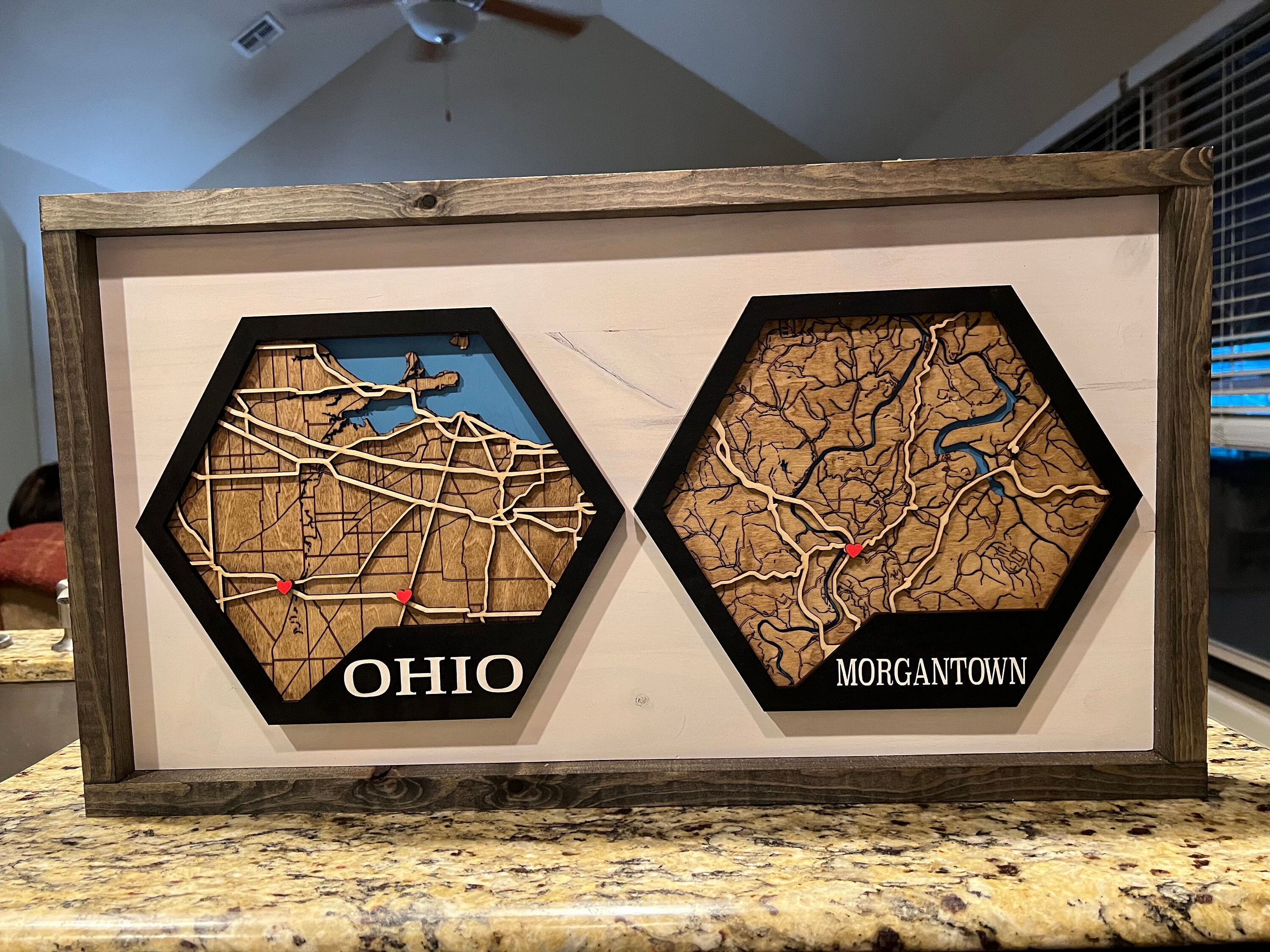 Wood Map/customizable Laser Cut City Maps Personalized Gift for Home or ...