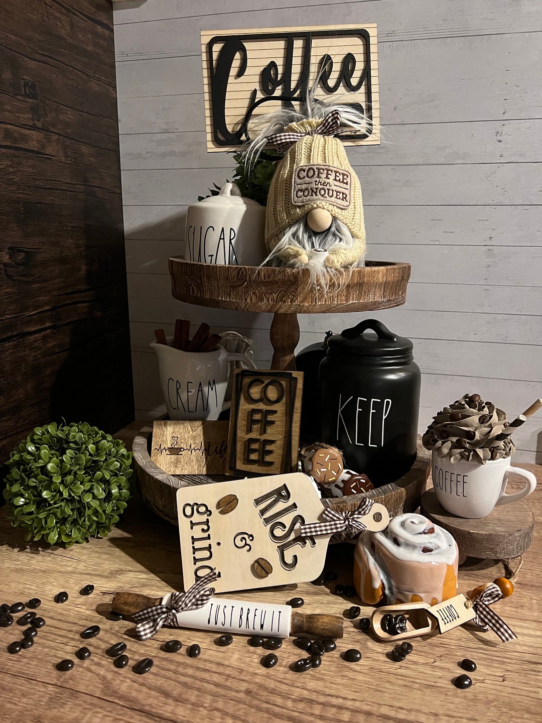 Coffee Bar Decor, Vintage Coffee Bar Decor Set, Coffee Bar Sign, Coffee ...