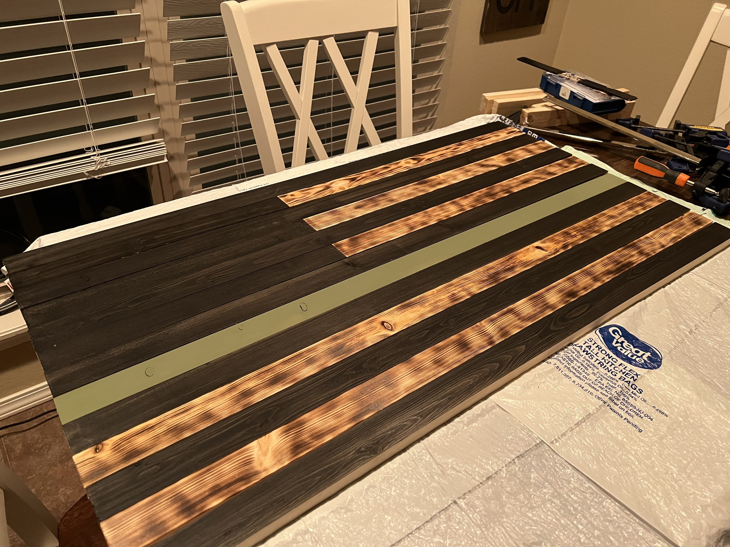 Army Wood Flag 37 X 19.5, US Army Wood Flag, Wood Flag, Wooden Flag ...