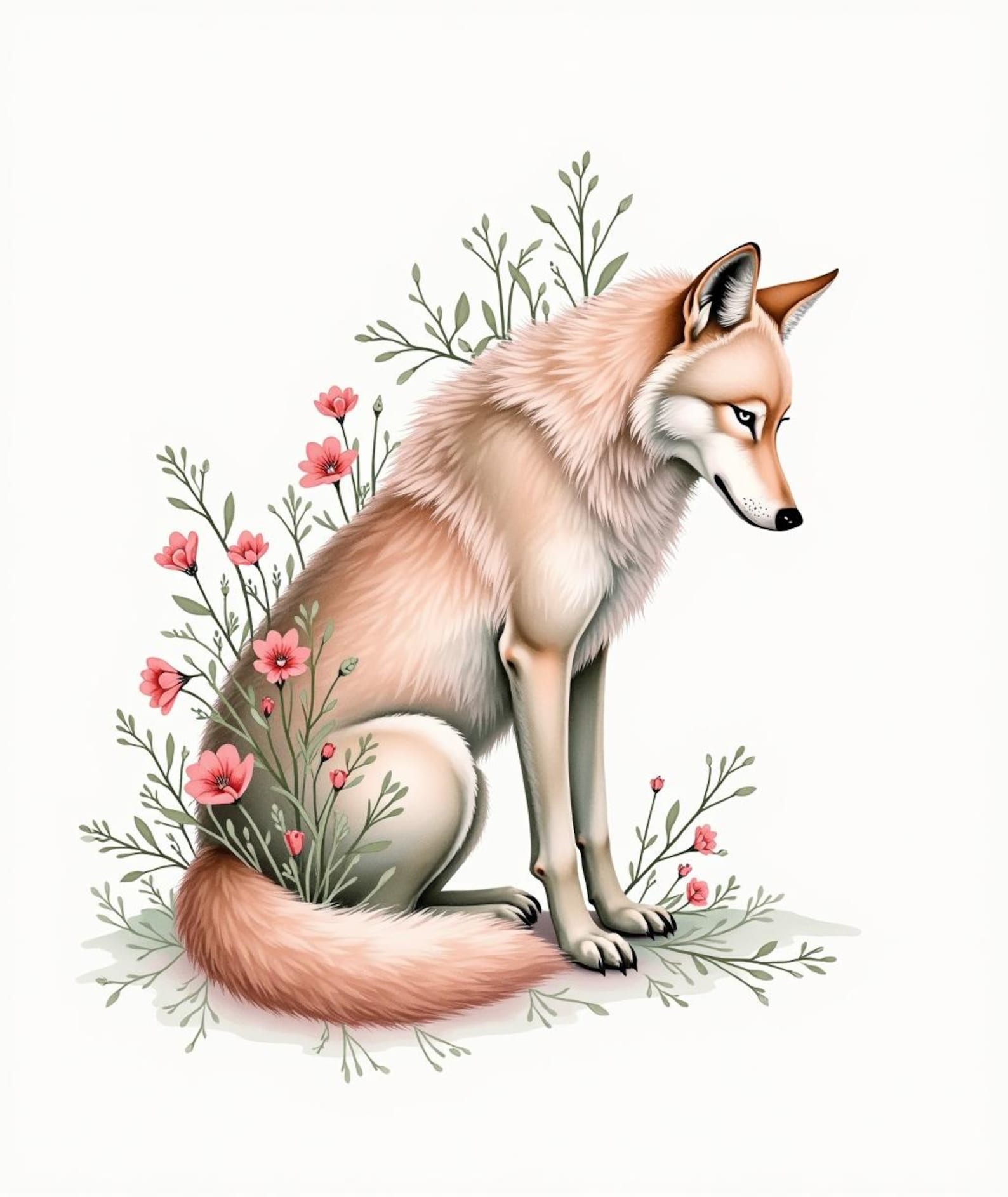 Watercolor Animal PNG Bundle | 10 Floral Animals | 300 DPI High-res ...