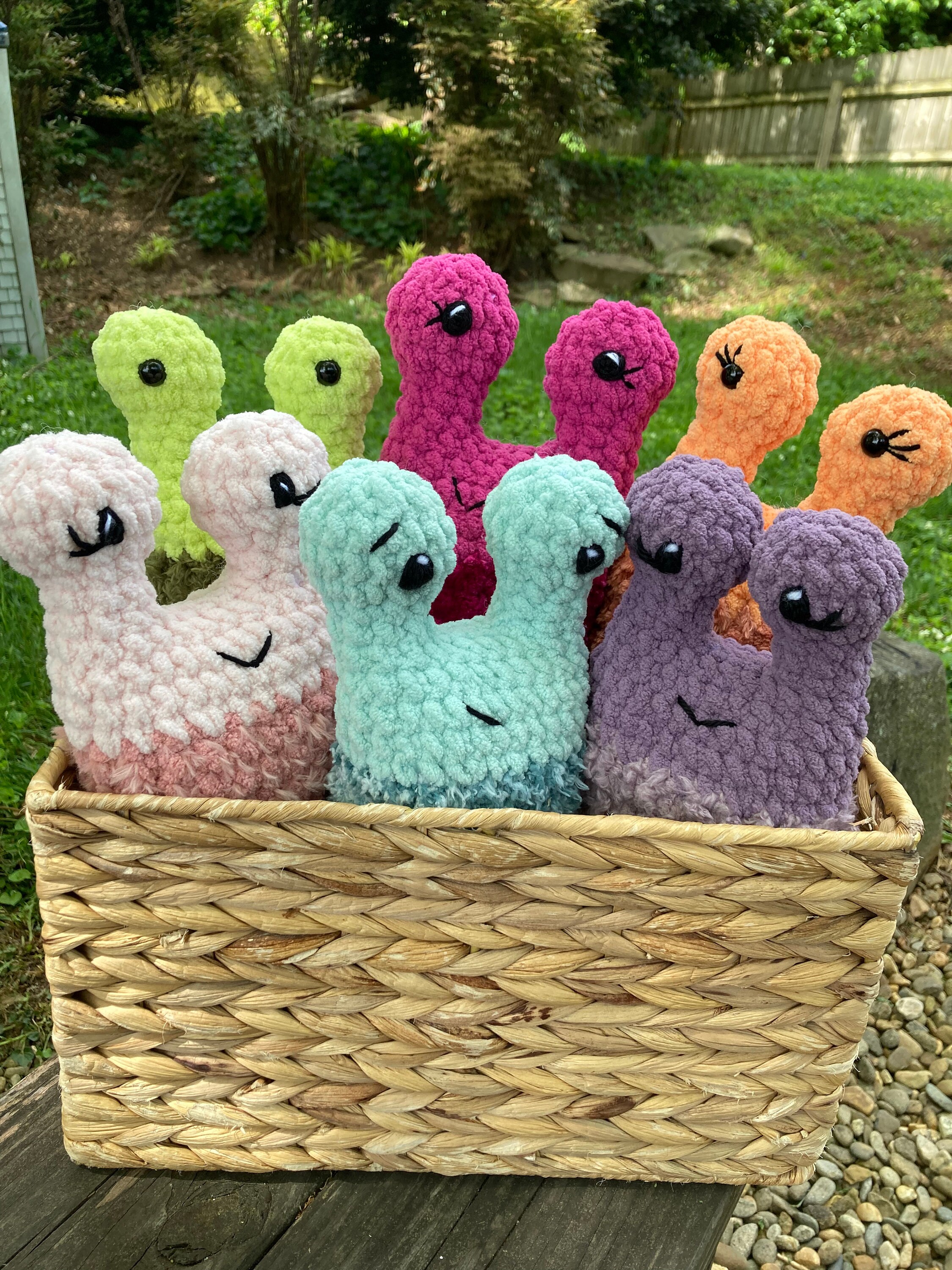 Snuggle Slug/ Stuffed Slug/ Crochet Slug/ Stocking Stuffer/ Rainbow ...