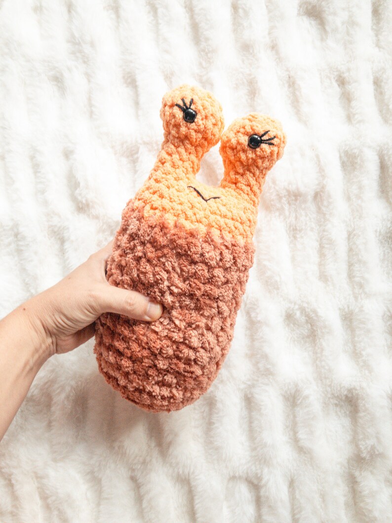 Snuggle Slug/ Stuffed Slug/ Crochet Slug/ Stocking Stuffer/ Rainbow ...