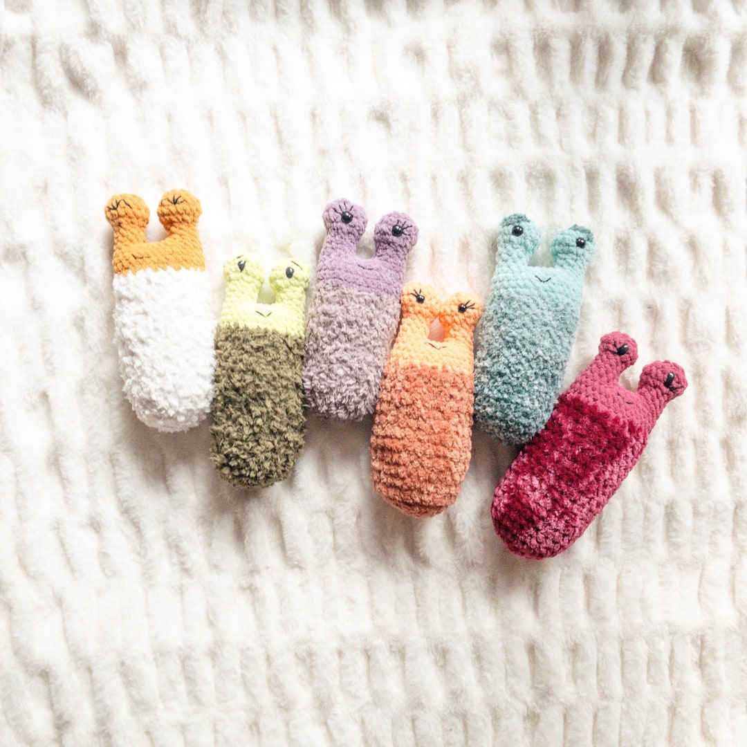 Snuggle Slug/ Stuffed Slug/ Crochet Slug/ Stocking Stuffer/ Rainbow ...