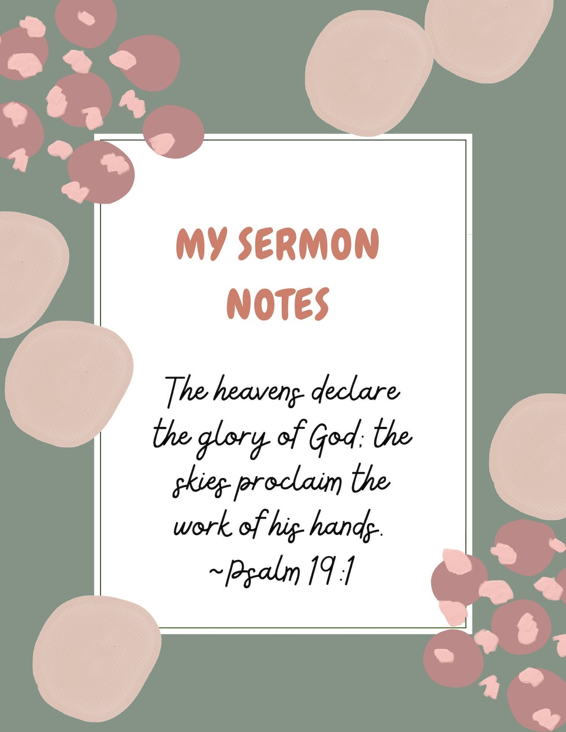 Bible Journal Notes for Teen Girls- Sermon Notes for Tween Girls - Etsy