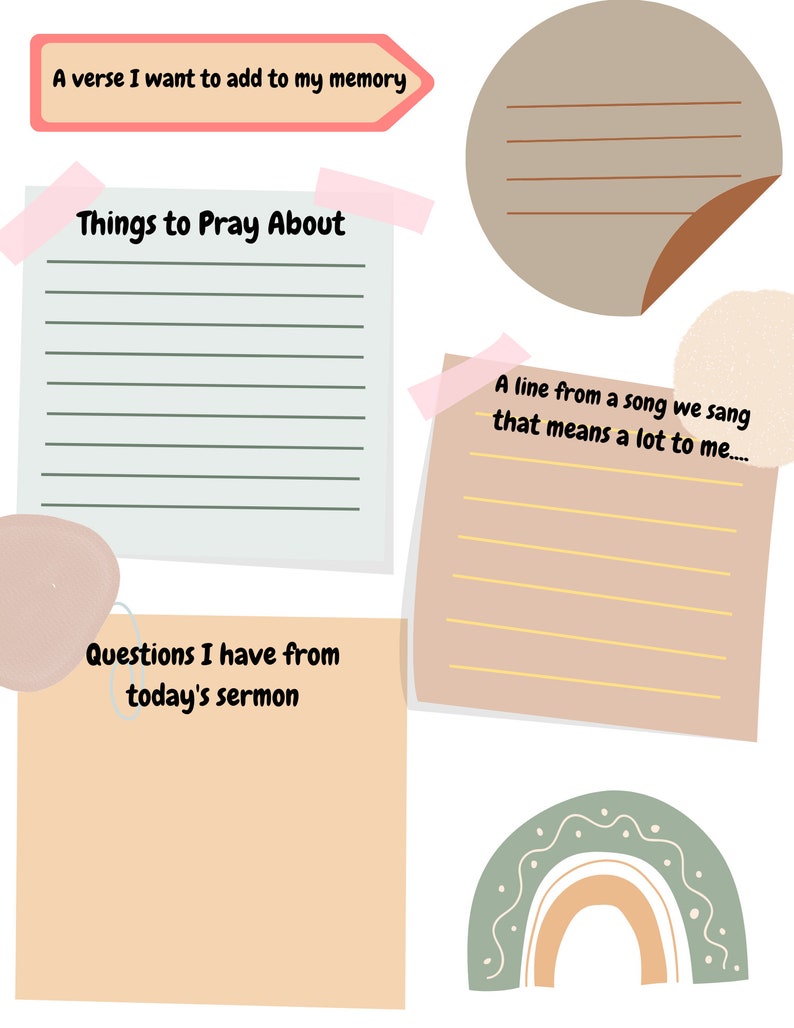 Bible Journal Notes for Teen Girls- Sermon Notes for Tween Girls - Etsy