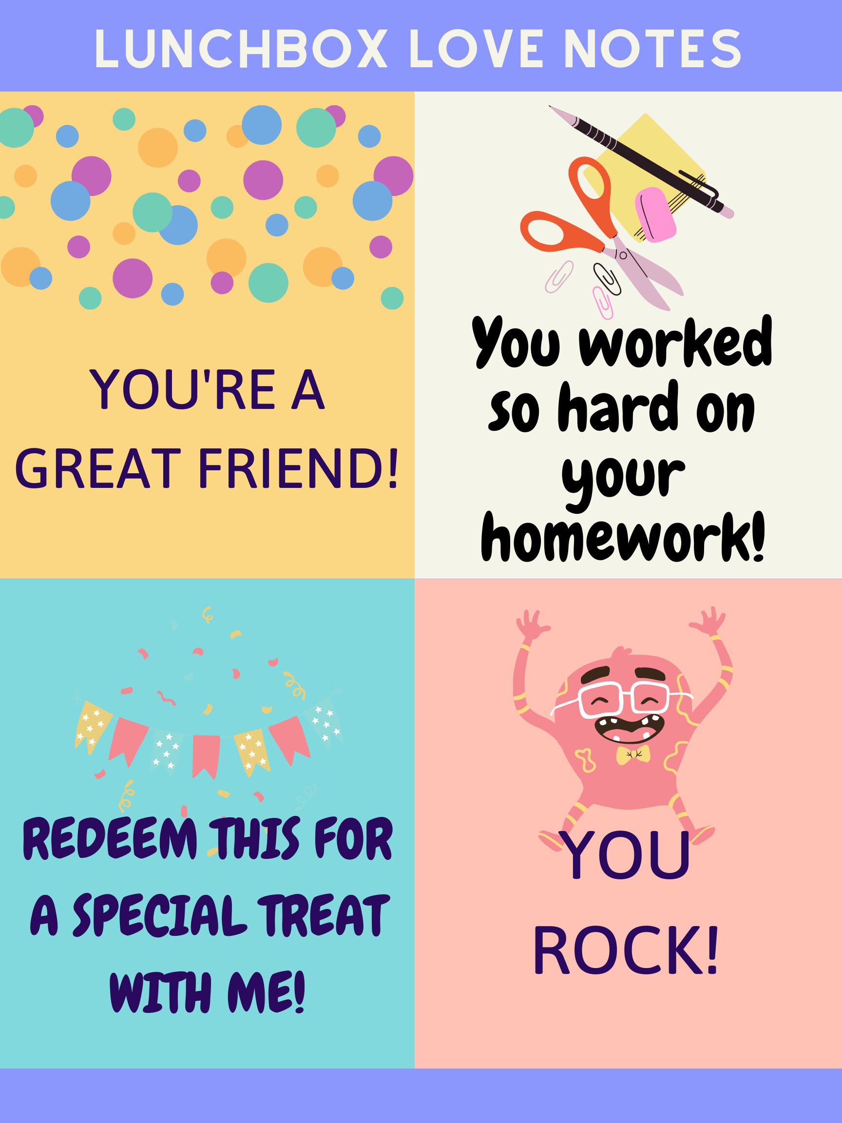 Lunchbox Love Notes Instant Download and Printables - Etsy