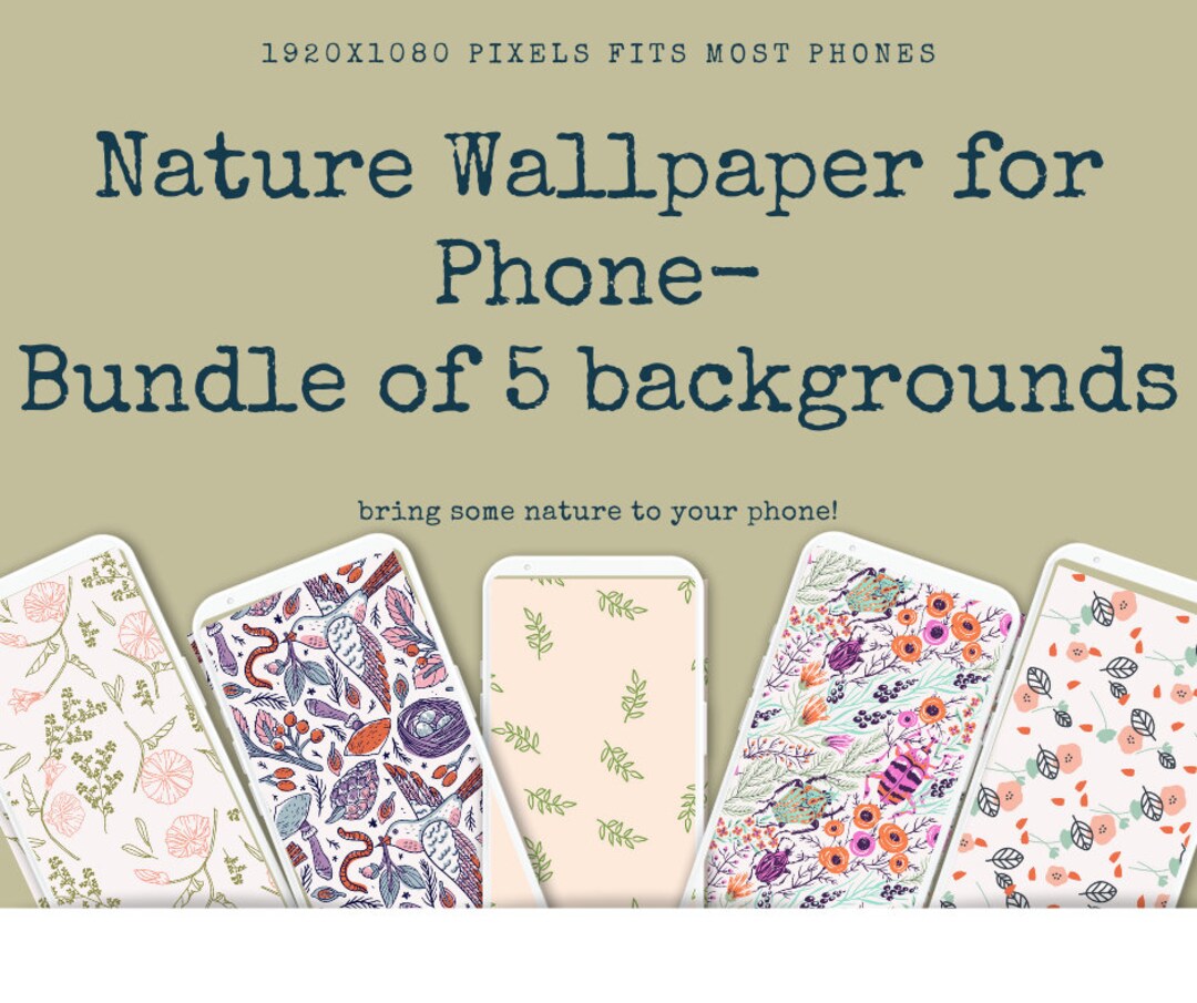 Botanical Phone Wallpaper, Nature Background (digital Download) - Etsy