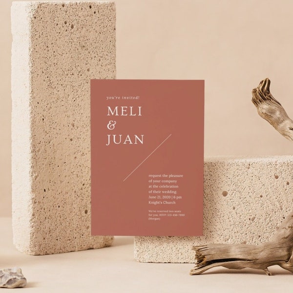 Clean Invitation - Etsy