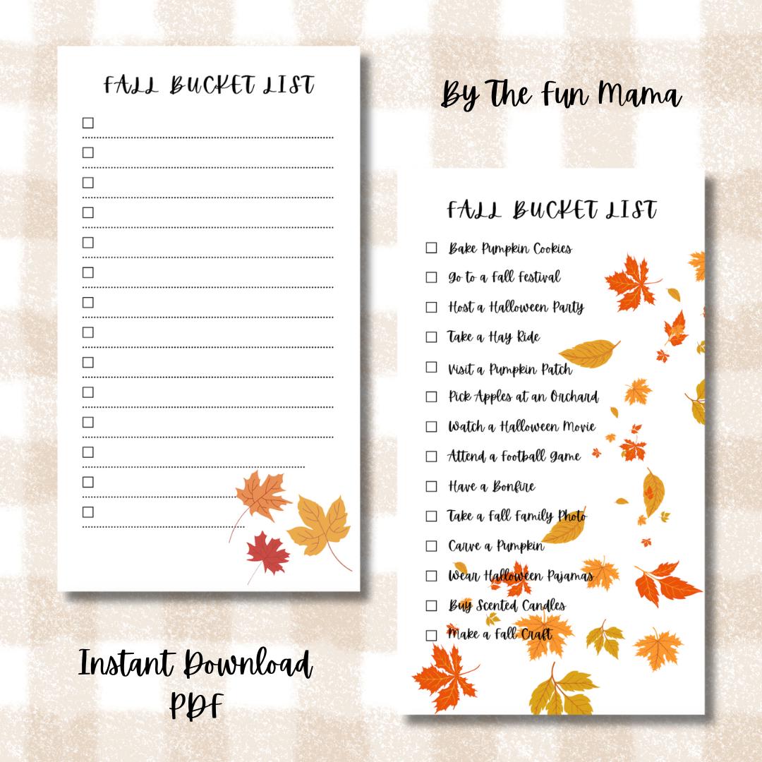 Fall Bucket List - Etsy