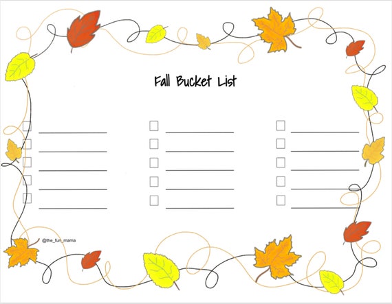 Blank Fall Bucket List - Etsy