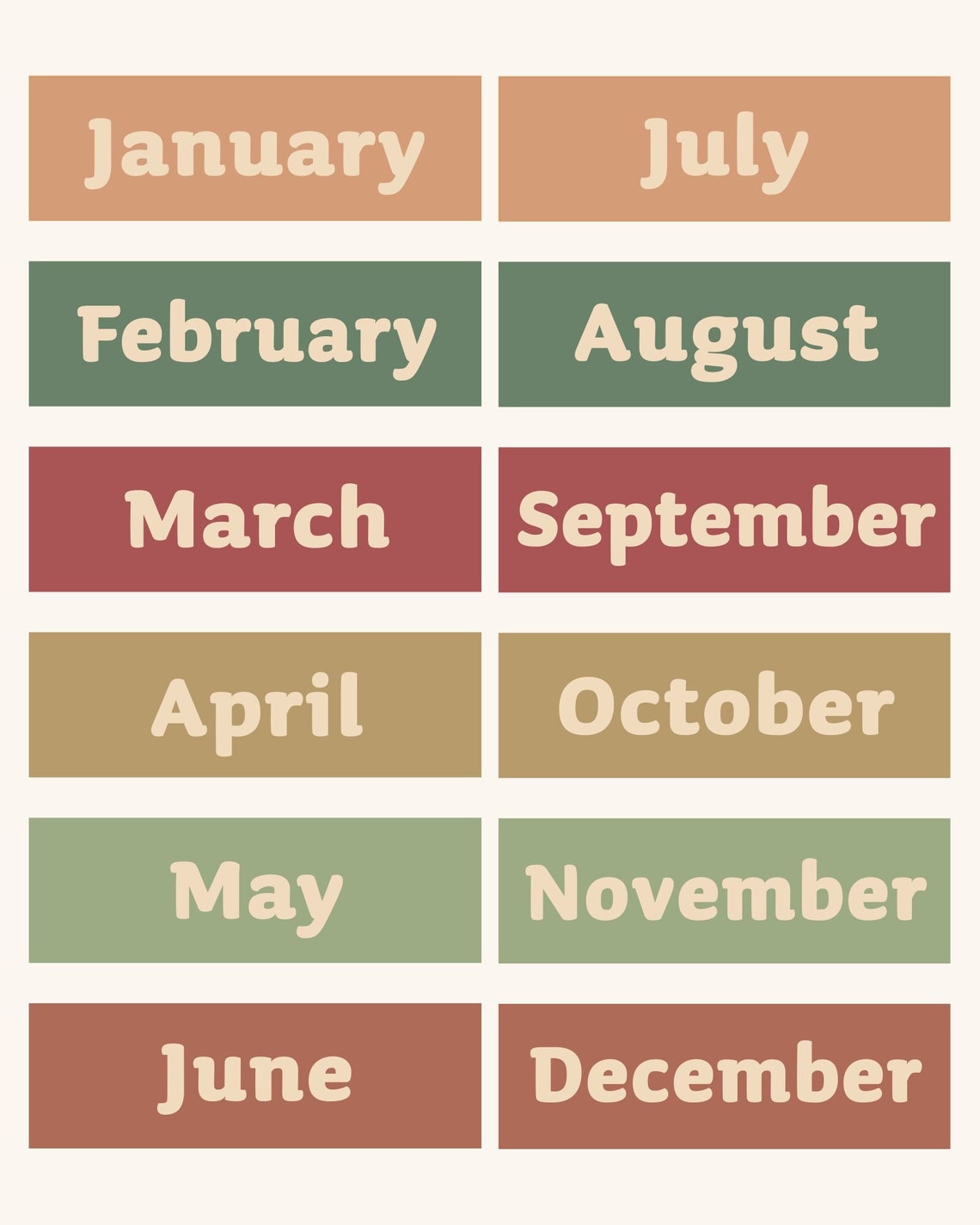 Children's Educational Poster - Months, Names of Month Homeschool ...