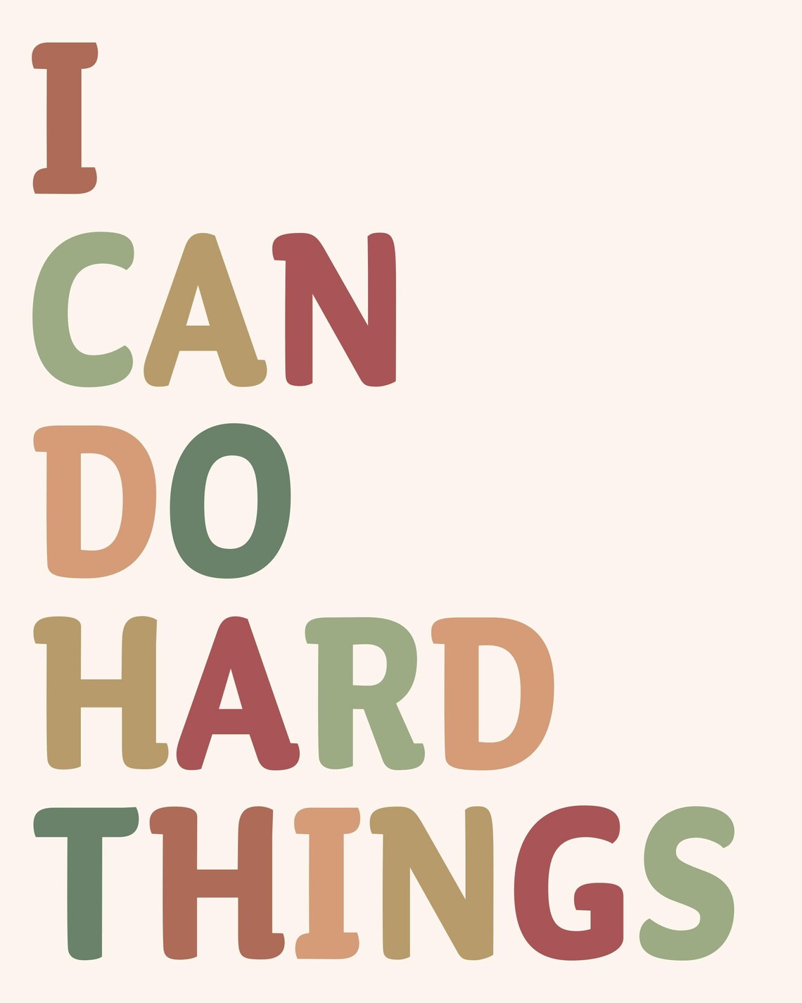 Children's Educational Poster - I Can Do Hard Things, Homeschool ...