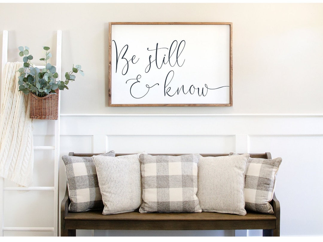 Wall Decor Be Still and Know That I Am God Sign framed Wood Sign ...