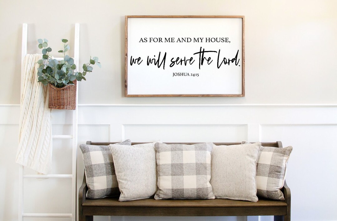 Wall Decor as for Me and My House, We Will Serve the Lord Framed Wood ...