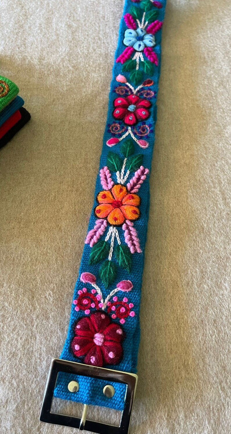 Hand Embroidered Floral Belt Handmade Peruvian Embroidered Belt ...