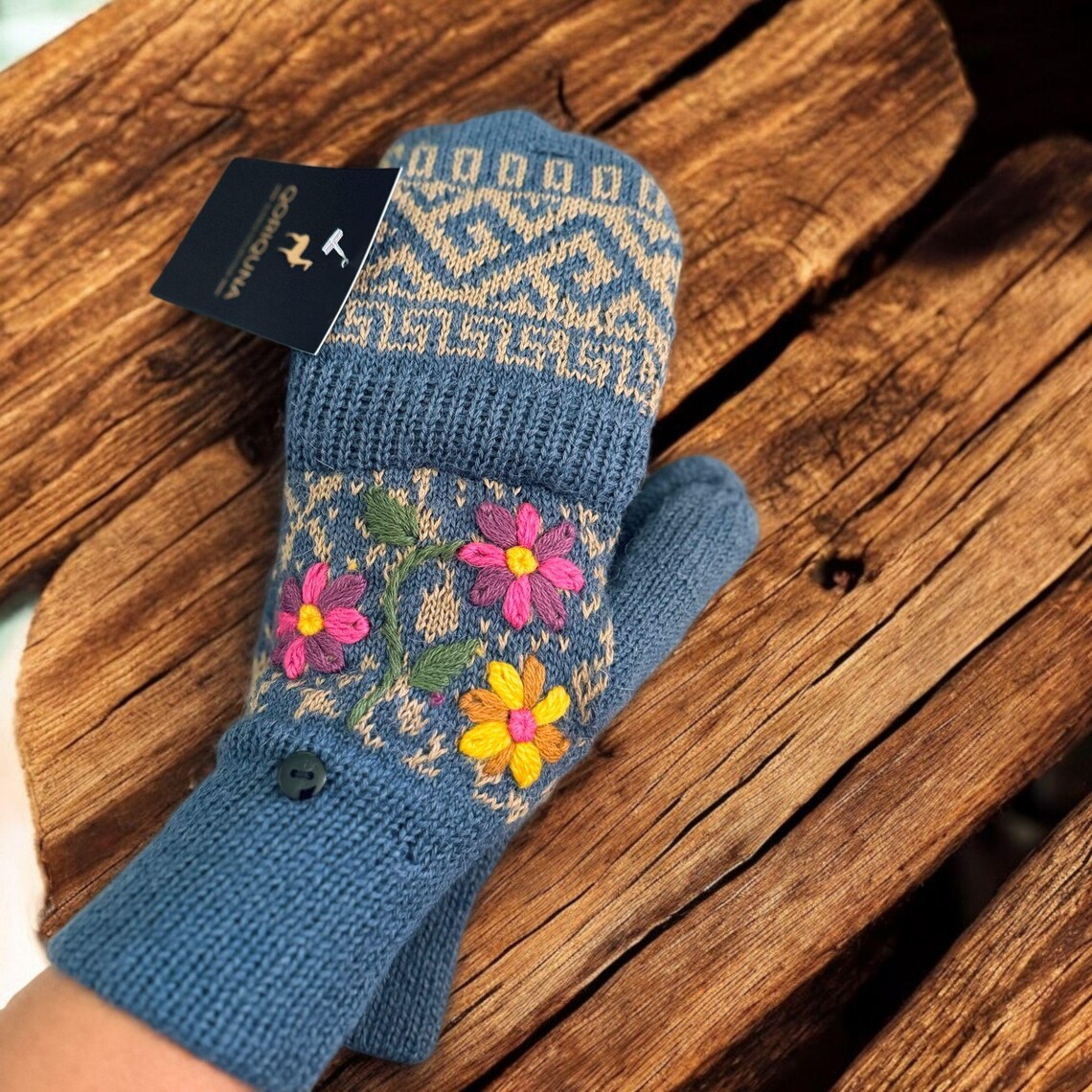 Alpaca Fingerless Mitten Gloves | Convertible Alpaca Mittens With Hand ...