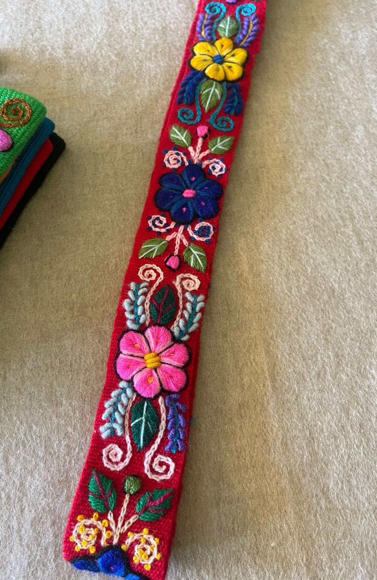 Hand Embroidered Floral Belt Handmade Peruvian Embroidered Belt ...