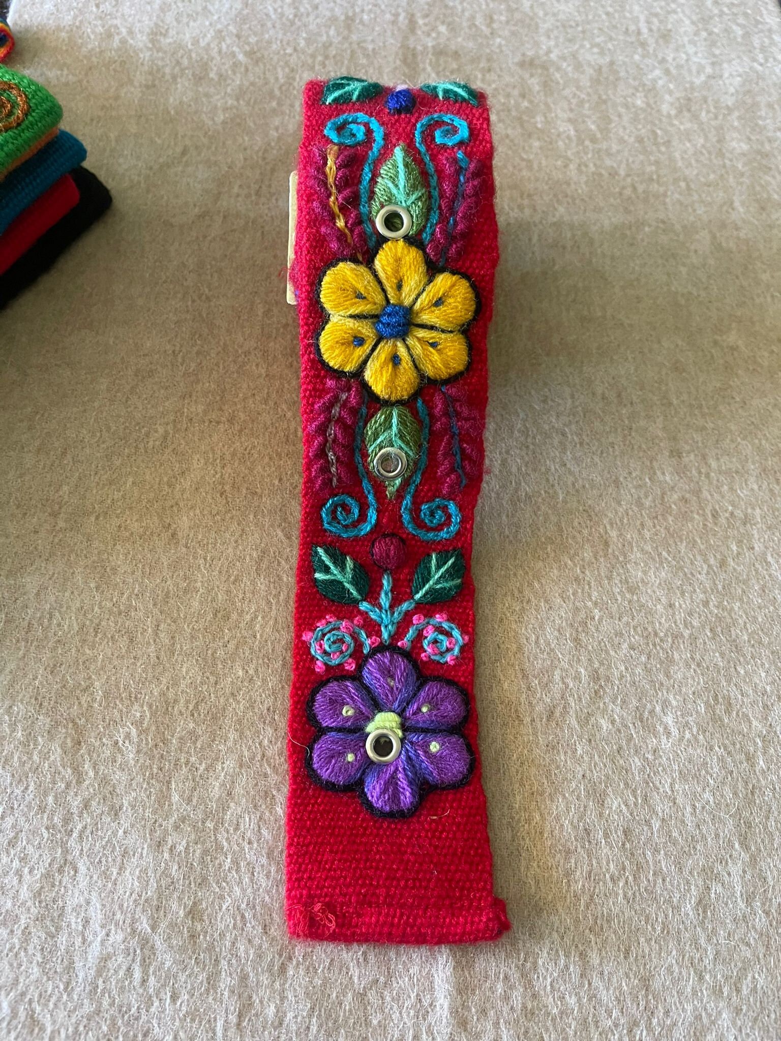 Hand Embroidered Floral Belt Handmade Peruvian Embroidered Belt ...