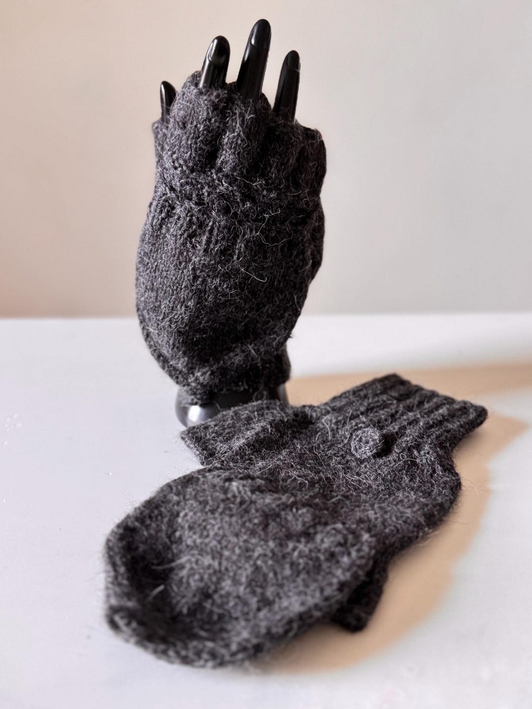 100% Baby Alpaca Flip-top Mittens – Handknit Convertible Gloves - Etsy