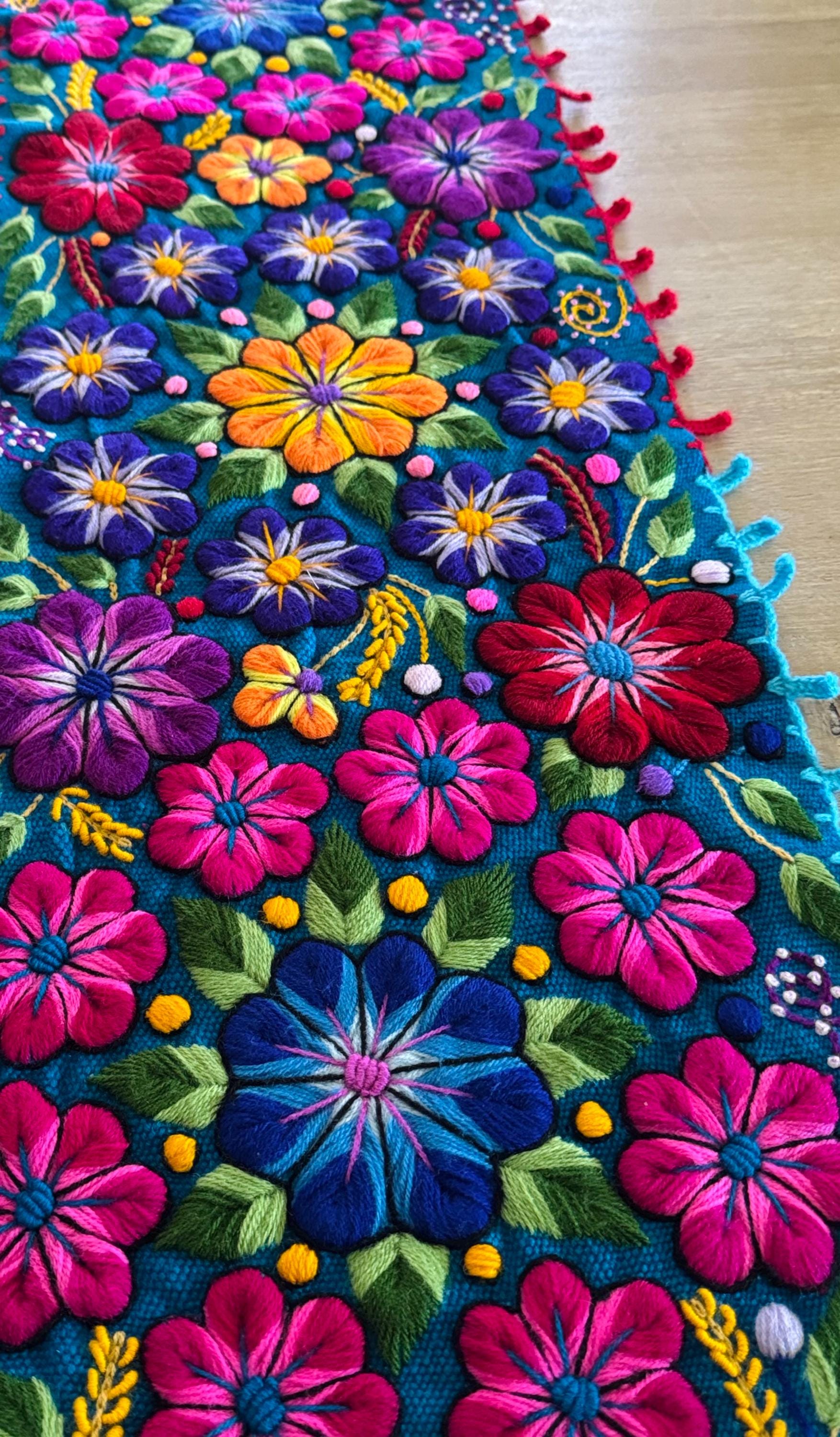 Hand-woven Runner From Ayacucho, Peru | Table Runner Flowery Ayacucho ...