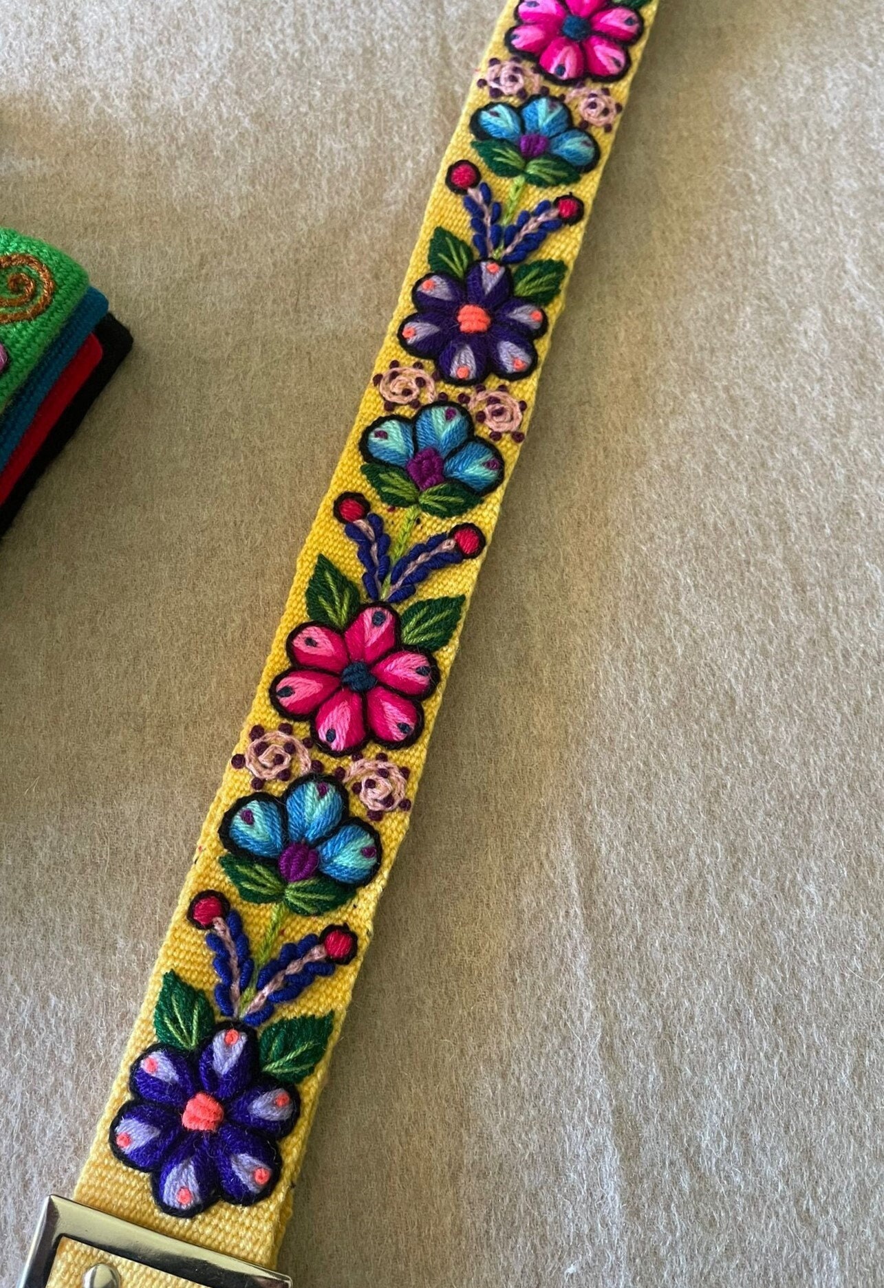 Hand Embroidered Floral Belt Handmade Peruvian Embroidered Belt ...