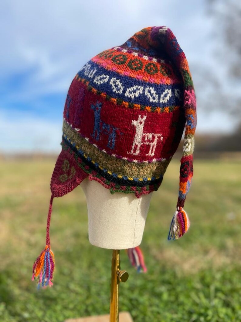 Chullo Hat for Children in Alpaca & Sheep Wool Earflap Hat in Natural ...