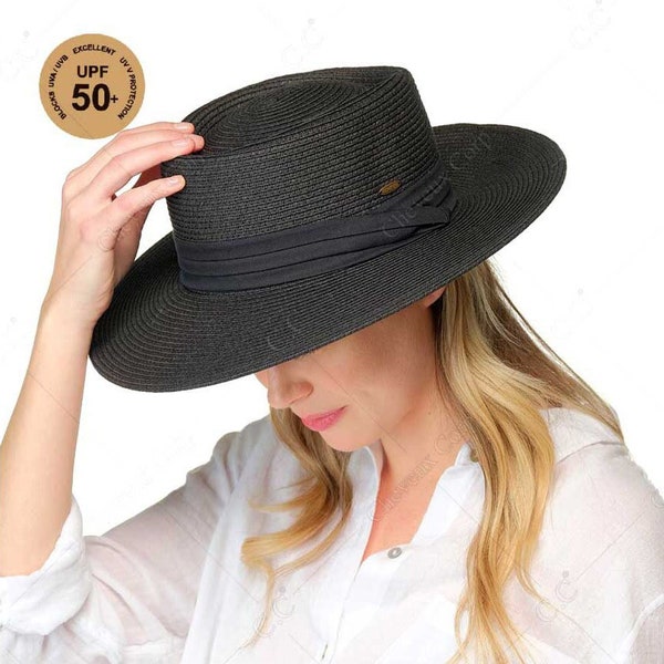 Flat Brim Straw Hat - Etsy