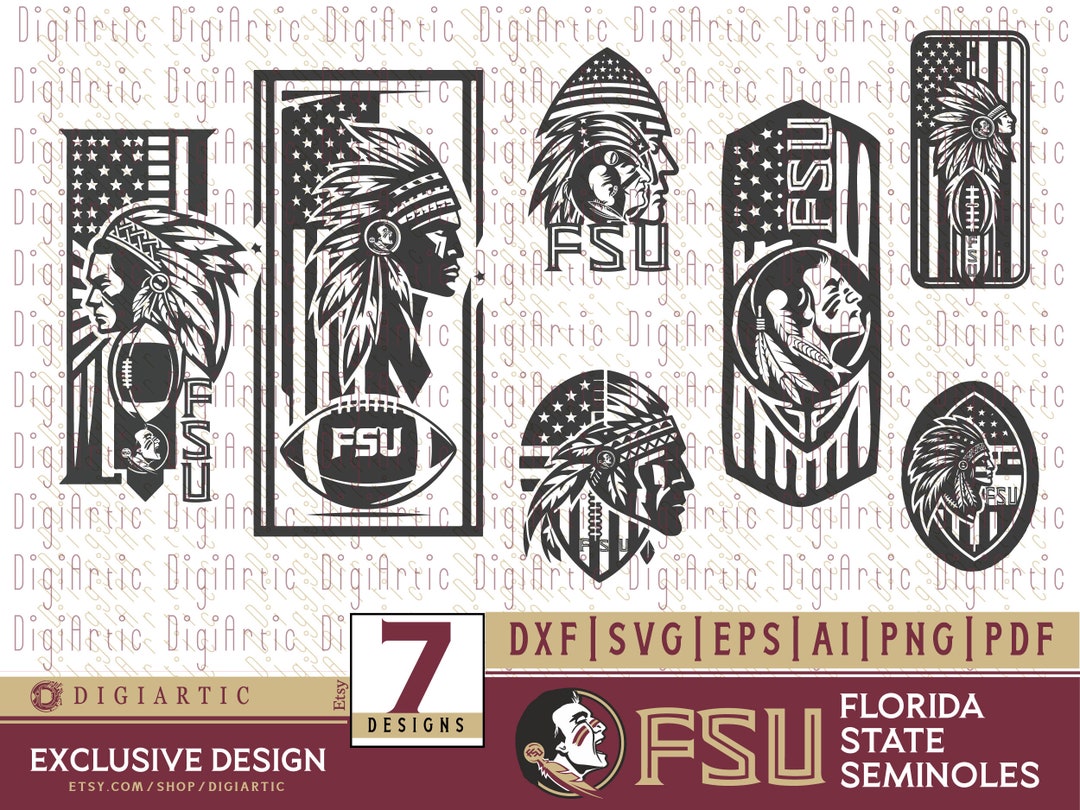 FSU DXF Silhouette Grafikpaket, Florida State Seminoles Silhouette ...