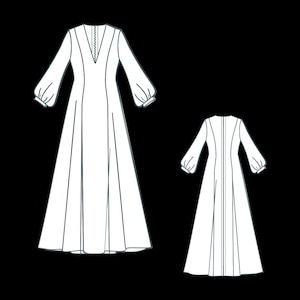 Bridal Gown Sewing Pattern, V Neck Bridal Gown, Cocktail Dress Pattern ...