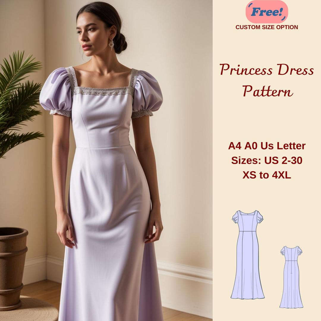 Princess Dress Sewing Pattern: Renaissance Cosplay, Regency Gown ...