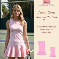 Skort Sewing Pattern, Tennis Dress Pattern, Golf Dress Pattern, Stretch ...