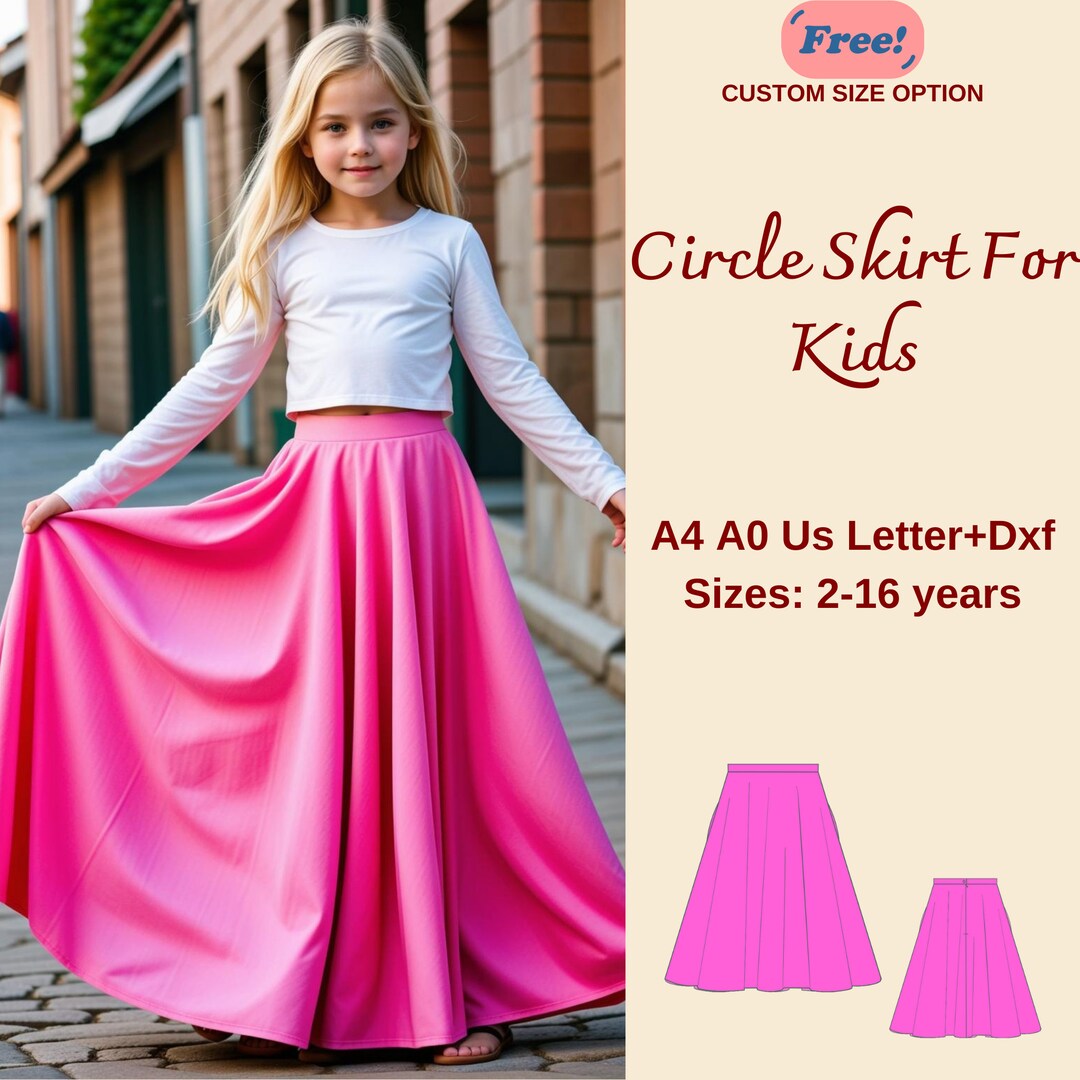 Maxi Circle Skirt for Girls Sewing Pattern, Sewing Pattern for Kids ...
