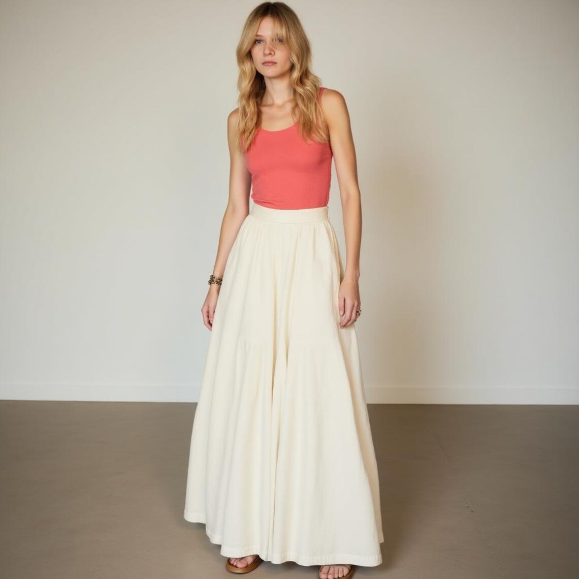 Linen Gathered Maxi Skirt Sewing Pattern: XS-4XL (PDF) - Etsy