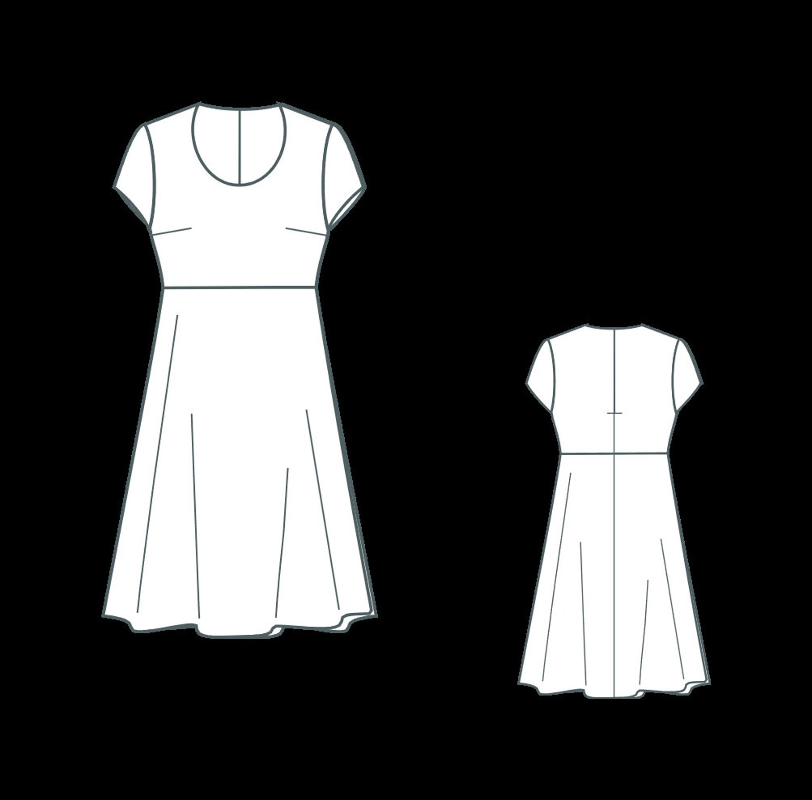 Gothic Style Summer Dress Sewing Pattern, Scoop Neck Dress, Witch Dress ...