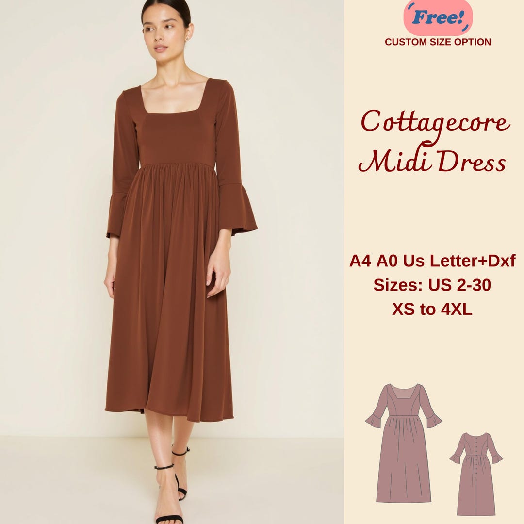 Fairy Cottagecore Dress Sewing Pattern, Cottagecore Dress, Prairie ...