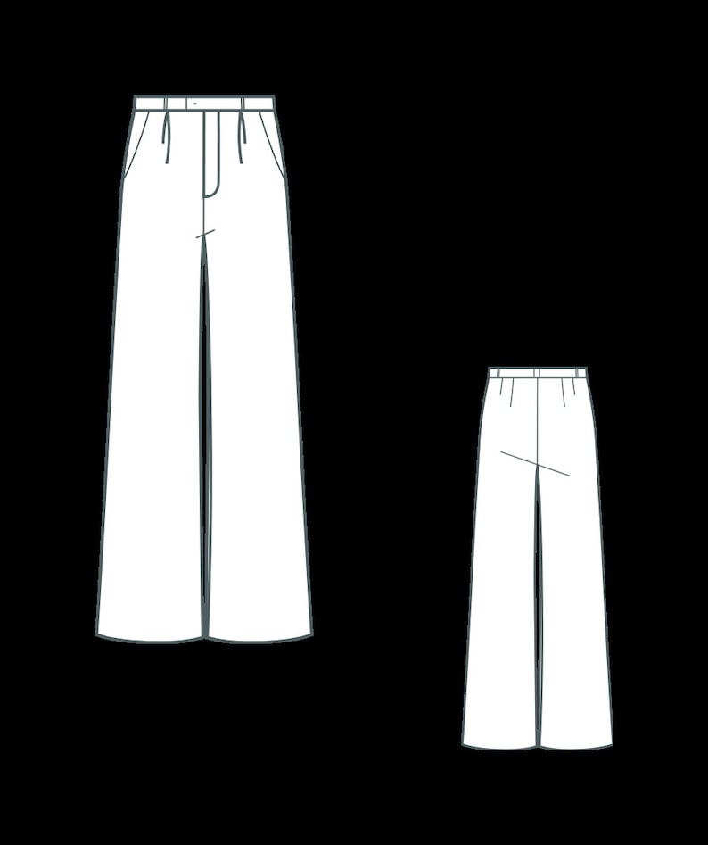 Men Wide Leg Pants Sewing Pattern, Pants Trousers PDF Sewing, Loose Fit ...