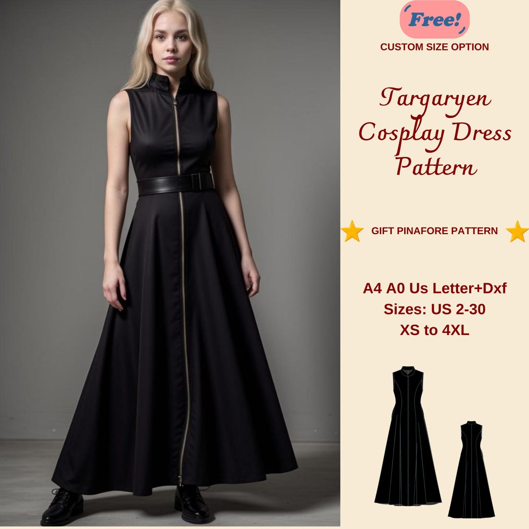 Targaryen Cosplay Dress Sewing Pattern, Dragon Coat Sewing Pattern ...