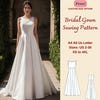 Off Shoulder Bridal Gown Sewing Pattern, Heart Neck Bridal Gown ...