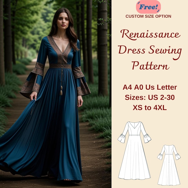 Renaissance Dress Pattern - Etsy