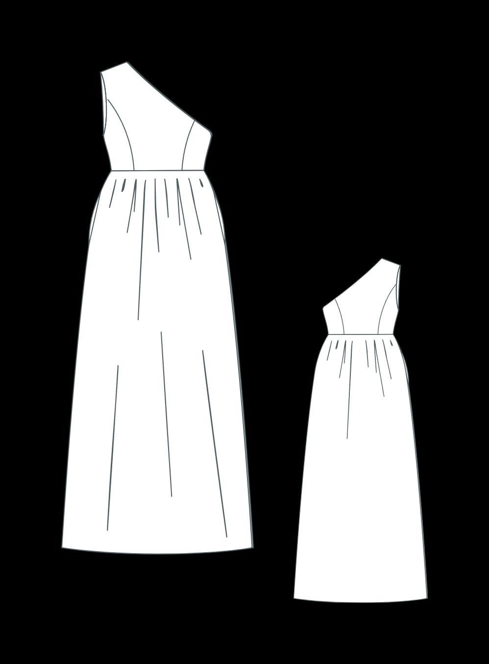 One Shoulder African Dress Sewing Pattern: Maxi Circle, XS-4XL (digital ...