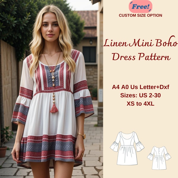 Boho Dress Pattern - Etsy