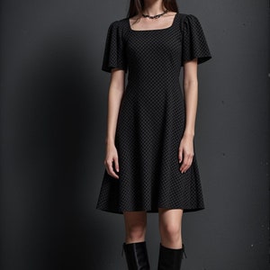 Square Neck Gothic Dress Sewing Pattern, Witch Dress, Puff Sleeve Dress ...