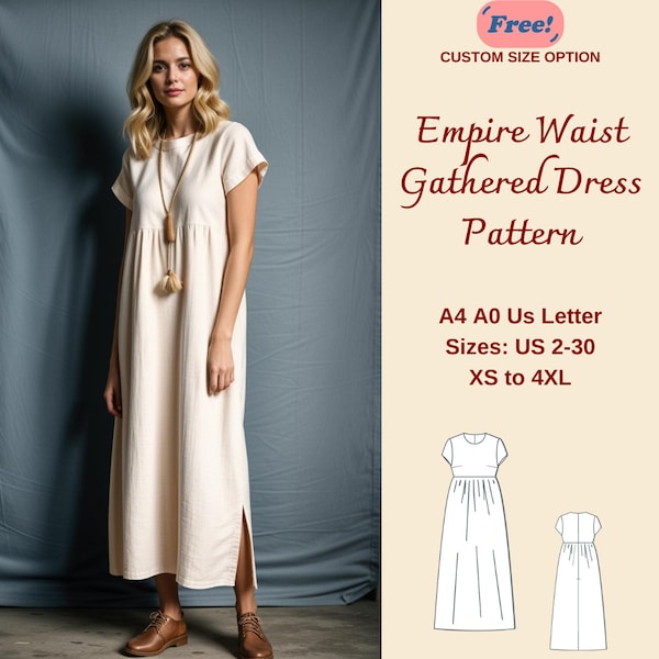 Empire Waist Dress Patterns - Etsy