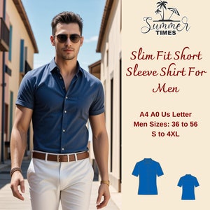 Slim Fit Men's Shirt Sewing Pattern, Shirt Pattern for Men, Button up ...