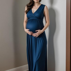 Maternity Gown Sewing Pattern, Surplice Maxi A Line Dress, Drifter Gown Pattern, Maternity ...