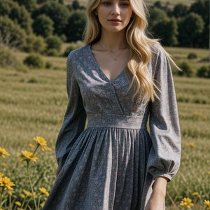 Gathered Midi Spring Dress Sewing Pattern, Sundress Pattern, Milkmaid ...